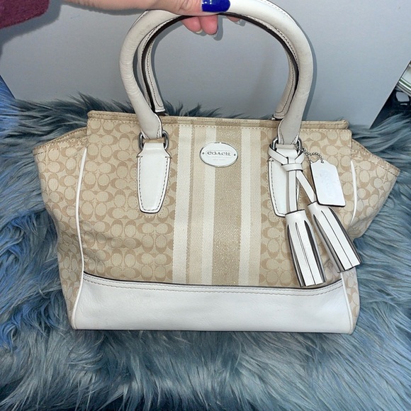 Coach | Bags | Coach Candace Legacy Signature Stripe Carryall Shoulder ...